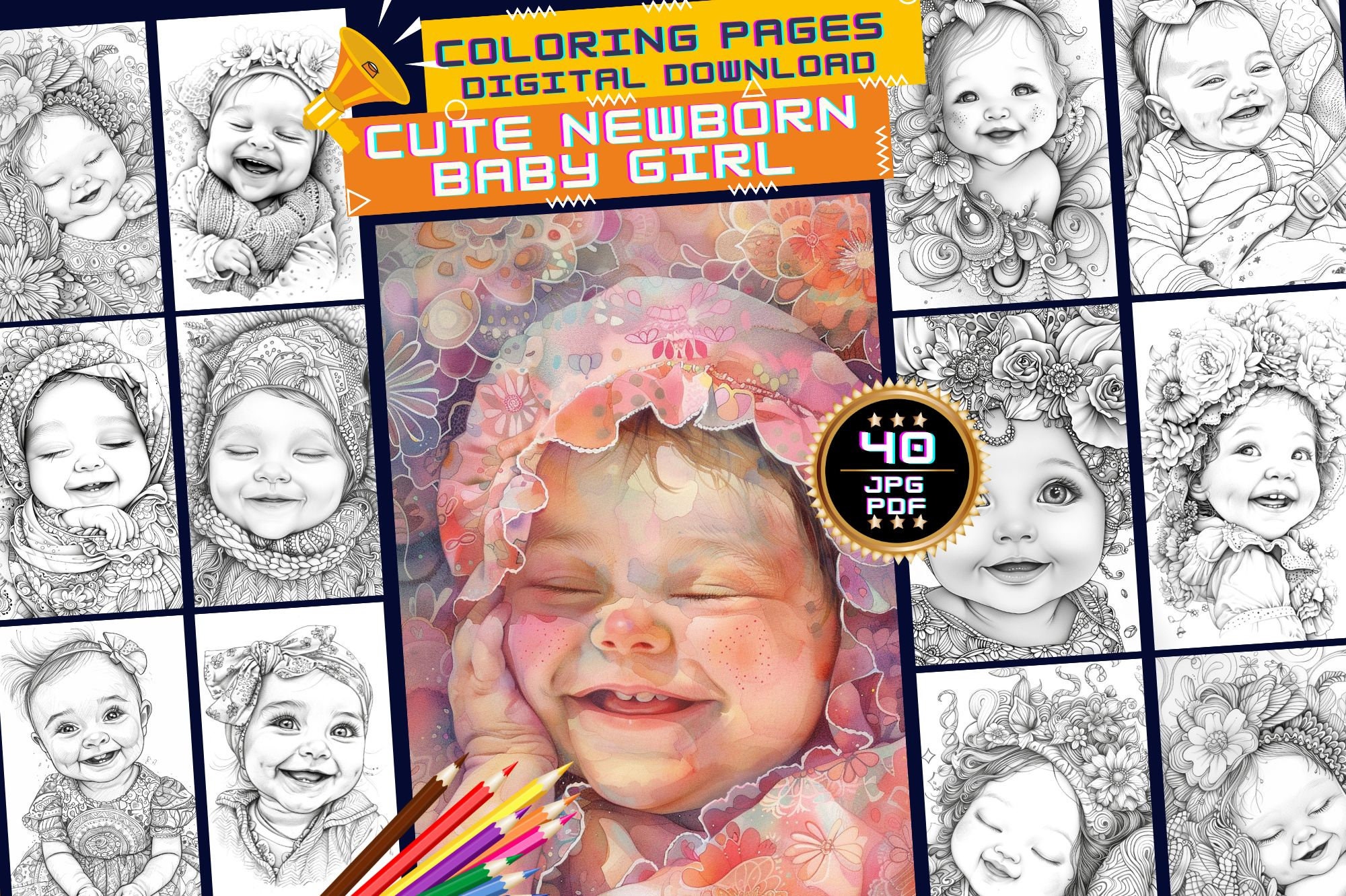 Newborn Baby Girl Coloring Pages [2025]
