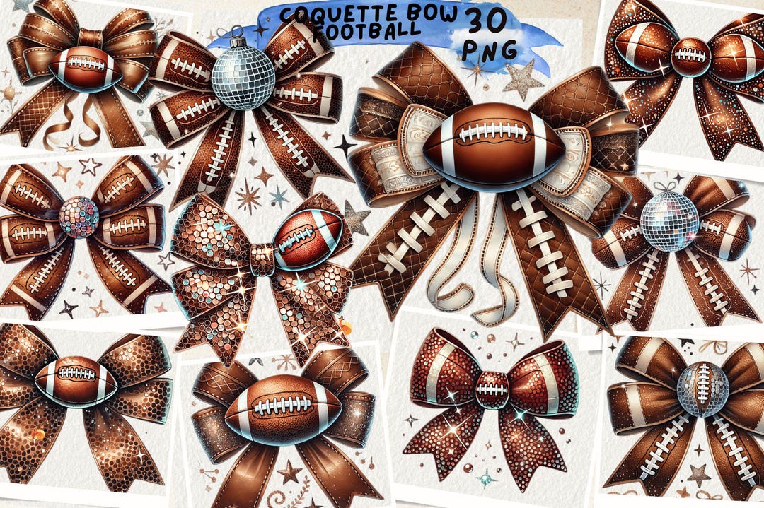 Coquette Football Clipart , Coquette Bow, Football, Pink Coquette ...