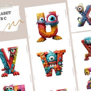 Crazy Mad Monster Alphabet, Monster Alphabet Clipart, Cute Monsters ...