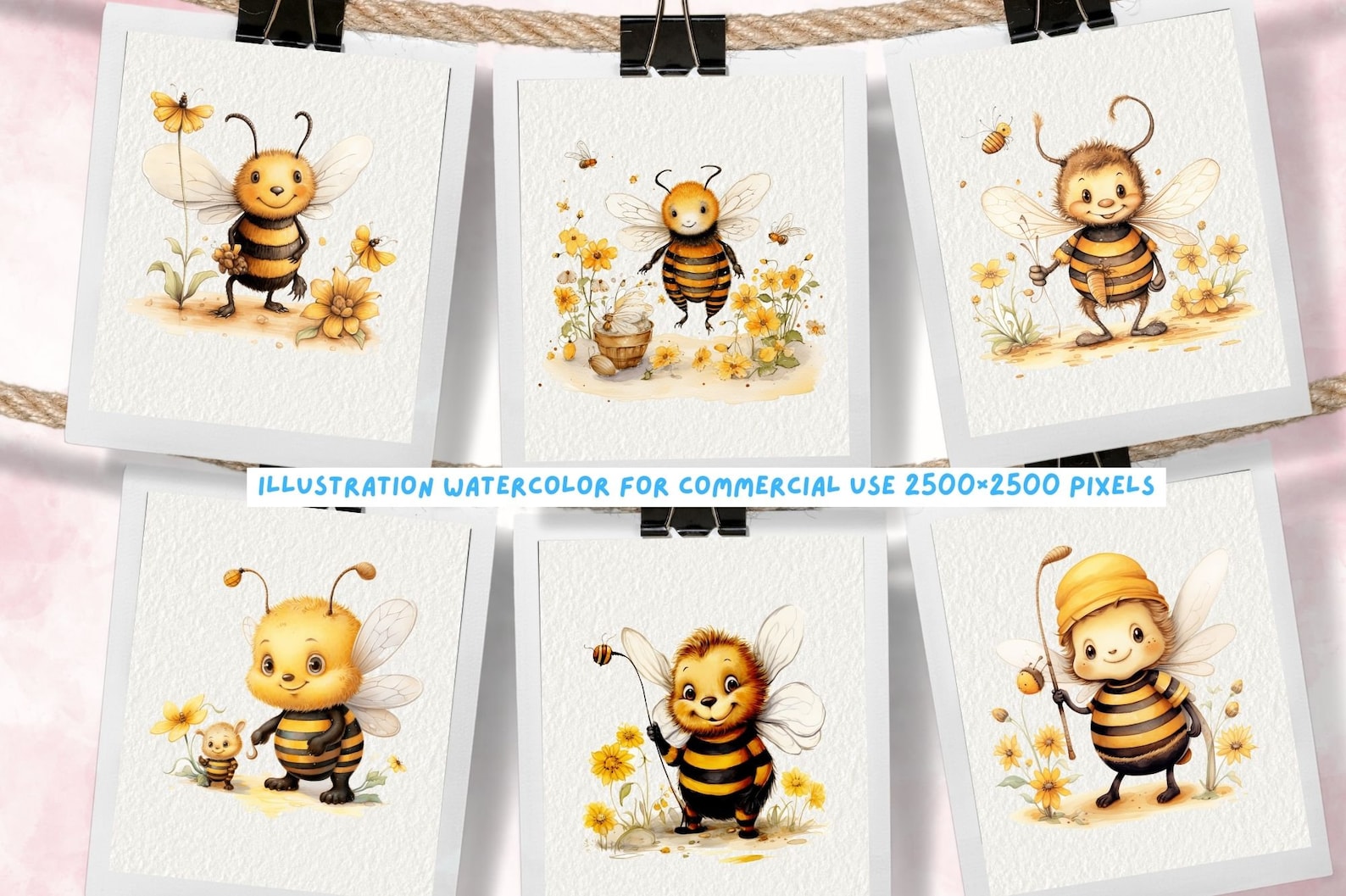 Honey Bee Clipart, Cute Bee PNG Bundle, Baby Honey Bee Clipart, Nursery ...