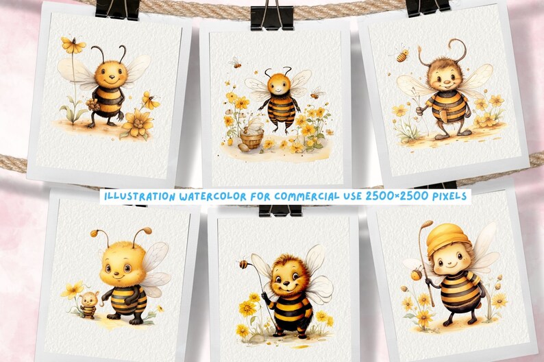 Honey Bee Clipart, Cute Bee PNG Bundle, Baby Honey Bee Clipart, Nursery ...