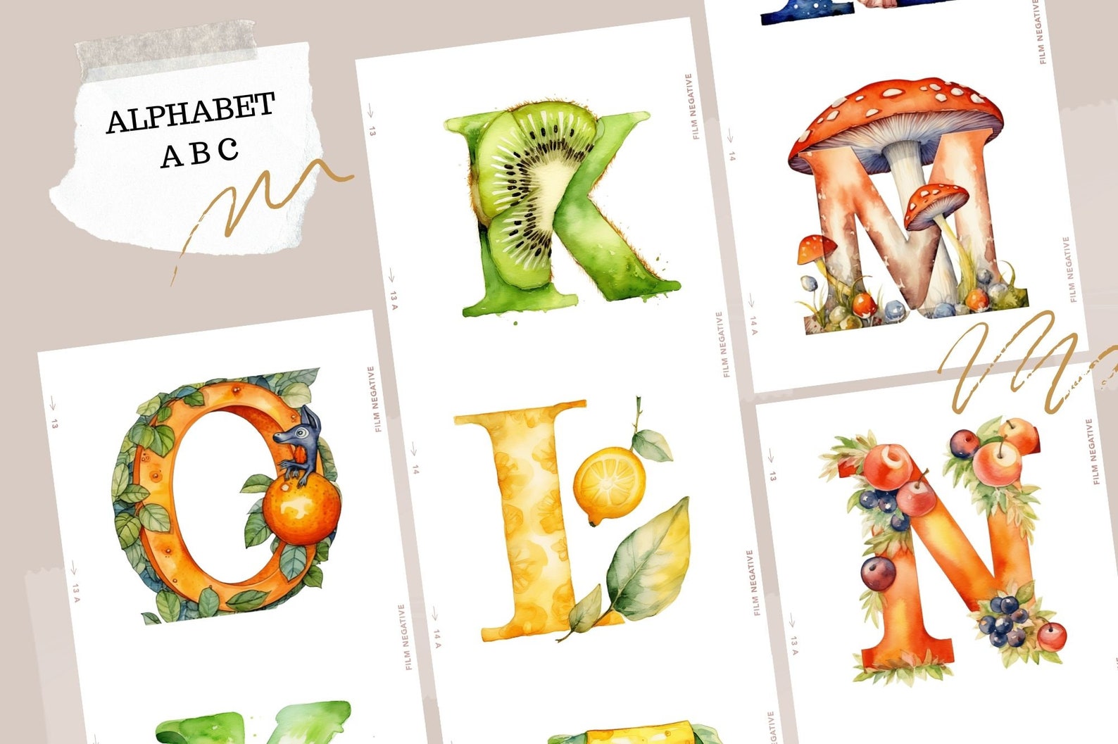 Fruits and Vegetables Alphabet Clipart Vegetables Letters - Etsy
