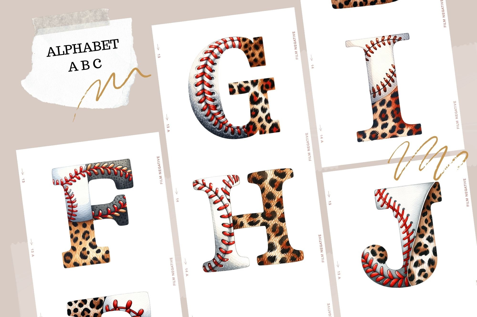 Baseball Leopard Alphabet Letters, Baseball Alphabet, Alphabet ...