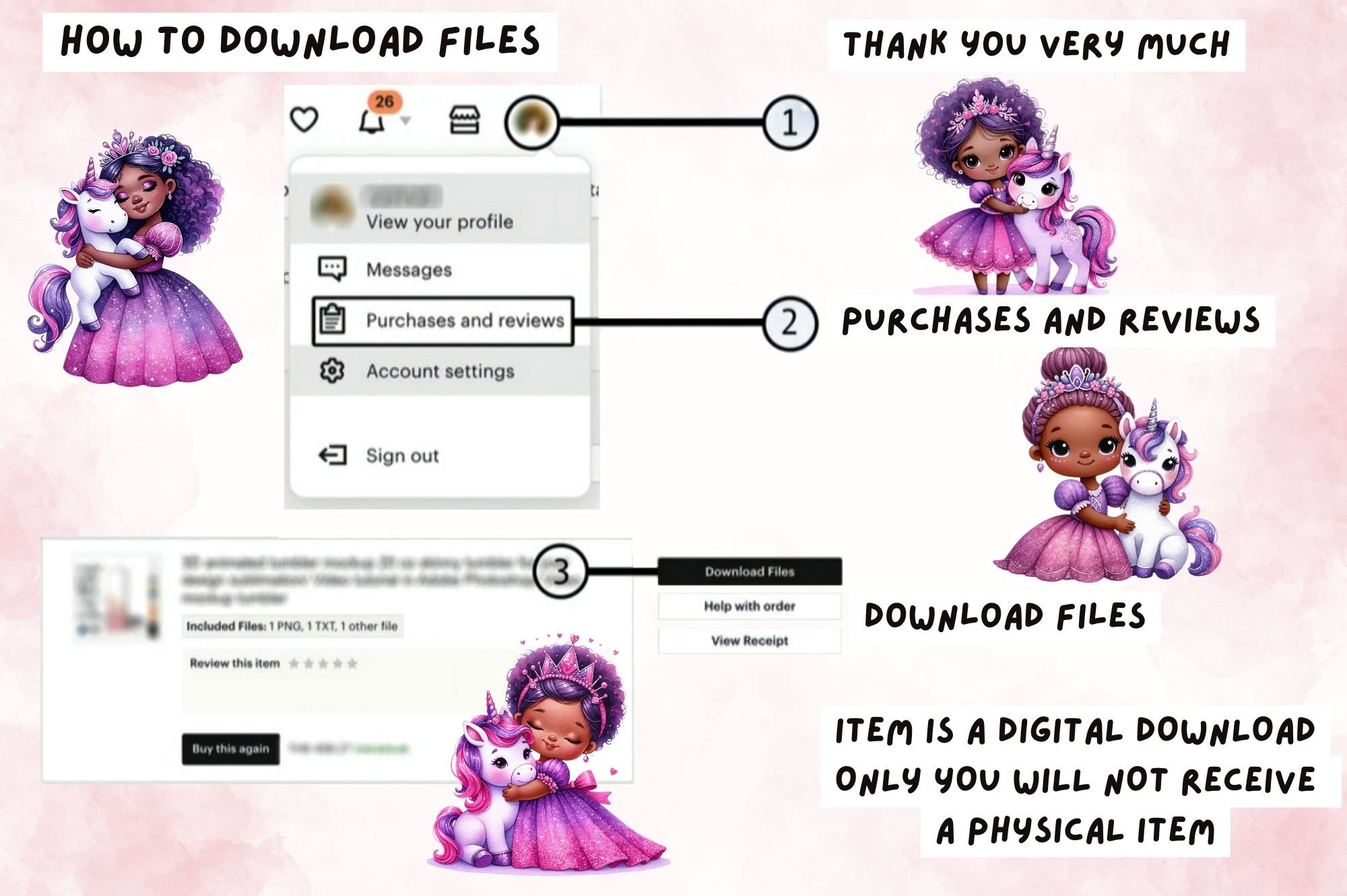 Cute American African Princess Clipart, Purple Princess PNG, Cute Girl ...