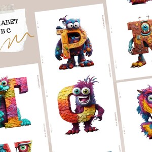 Crazy Mad Monster Alphabet, Monster Alphabet Clipart, Cute Monsters ...