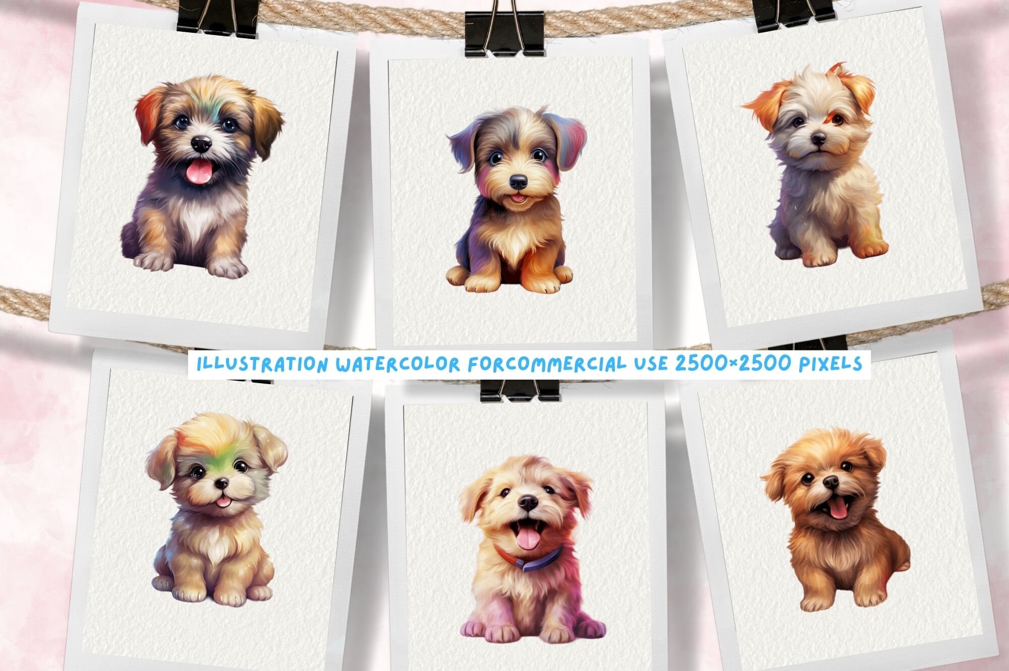 Watercolor Puppies Clipart, , Puppy Png Bundle, Puppies Clipart Bundle ...