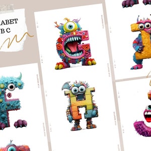 Crazy Mad Monster Alphabet, Monster Alphabet Clipart, Cute Monsters ...