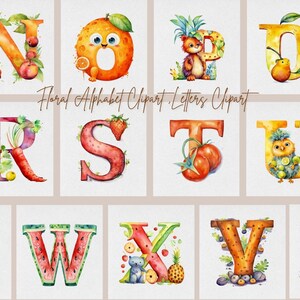 Fruits and Vegetables Alphabet Clipart, Vegetables Letterst, Fruit and ...