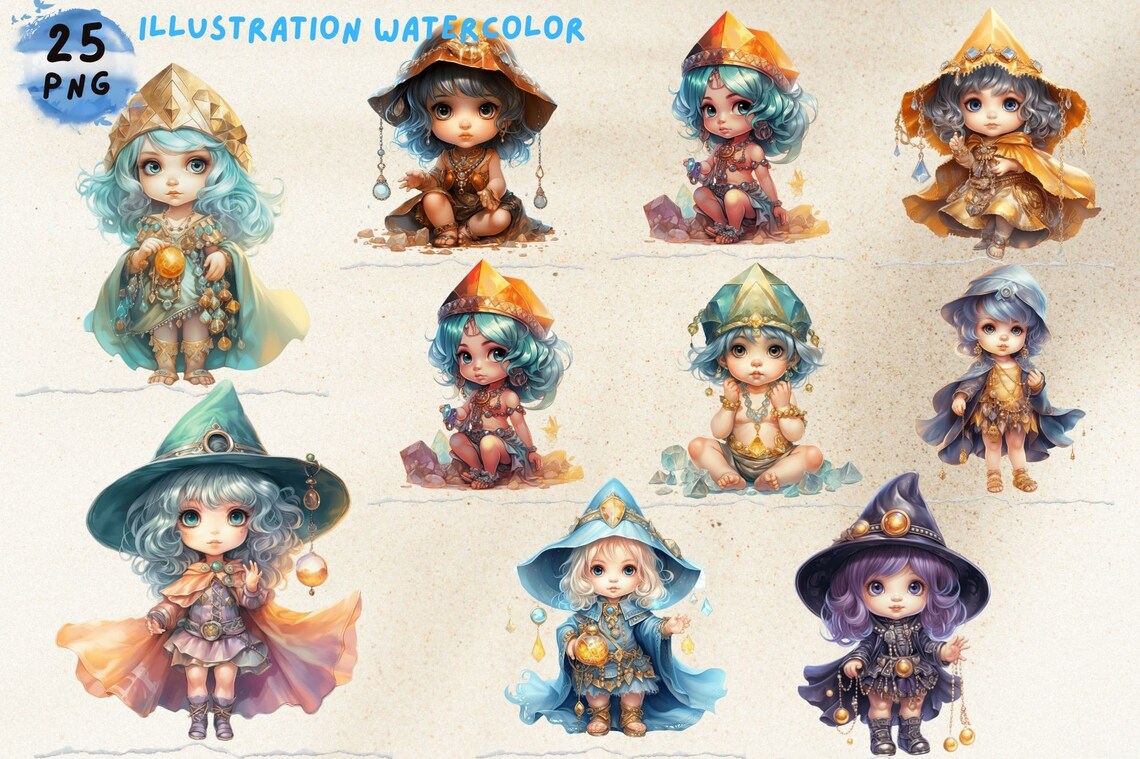 Little Girls Halloween Clipart Cute Portrait Witch Graphics - Etsy