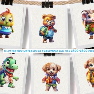 Back to School Animal Clipart, Adorable School Animals, Back to School ...