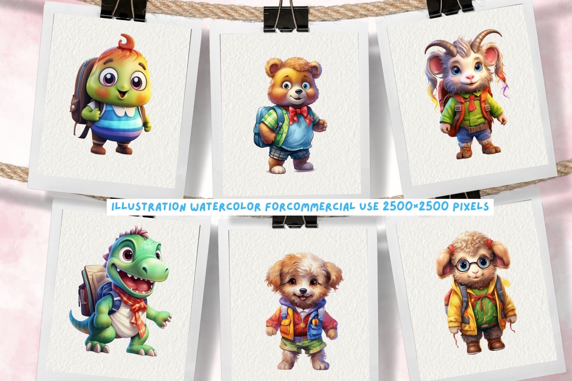 Back to School Animal Clipart, Adorable School Animals, Back to School ...