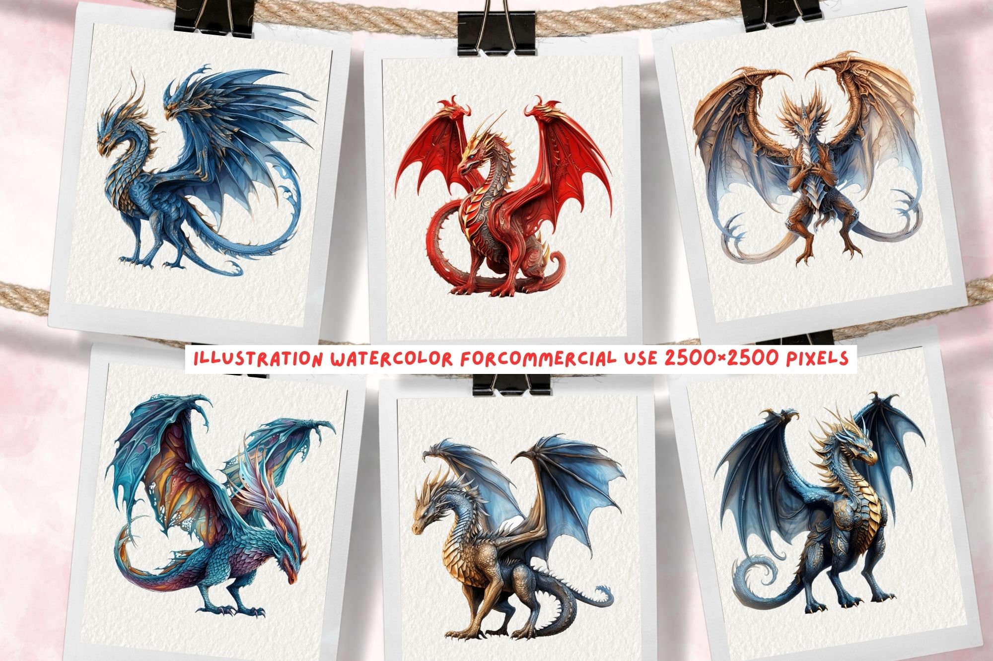 Fantasy Dragon Clip Art Royal Dragon Magical Dragon - Etsy