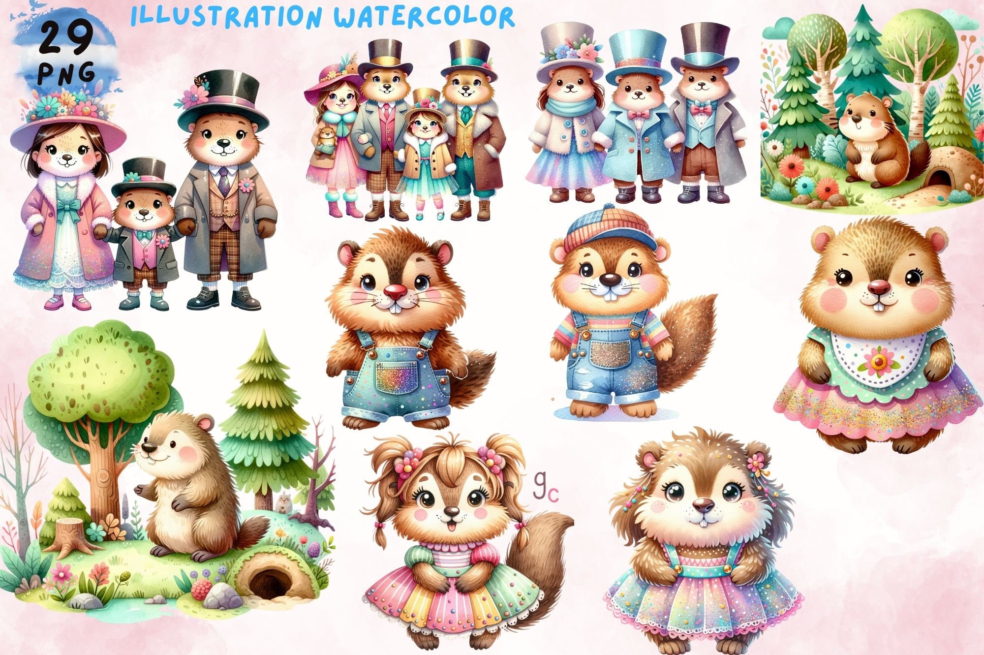Cute Groundhog Day Clipart, Happy Groundhog, Marmot Clipart, Cute ...