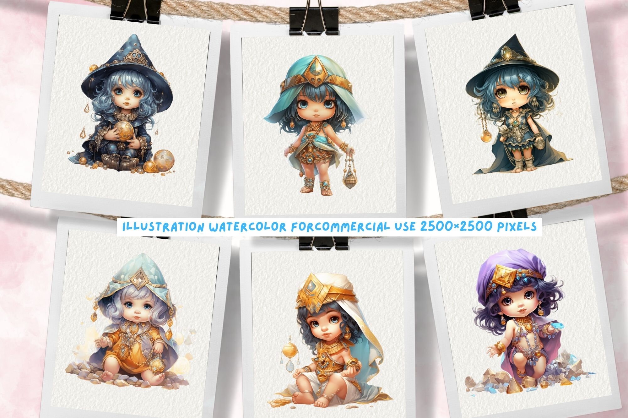 Little Girls Halloween Clipart Cute Portrait Witch Graphics - Etsy