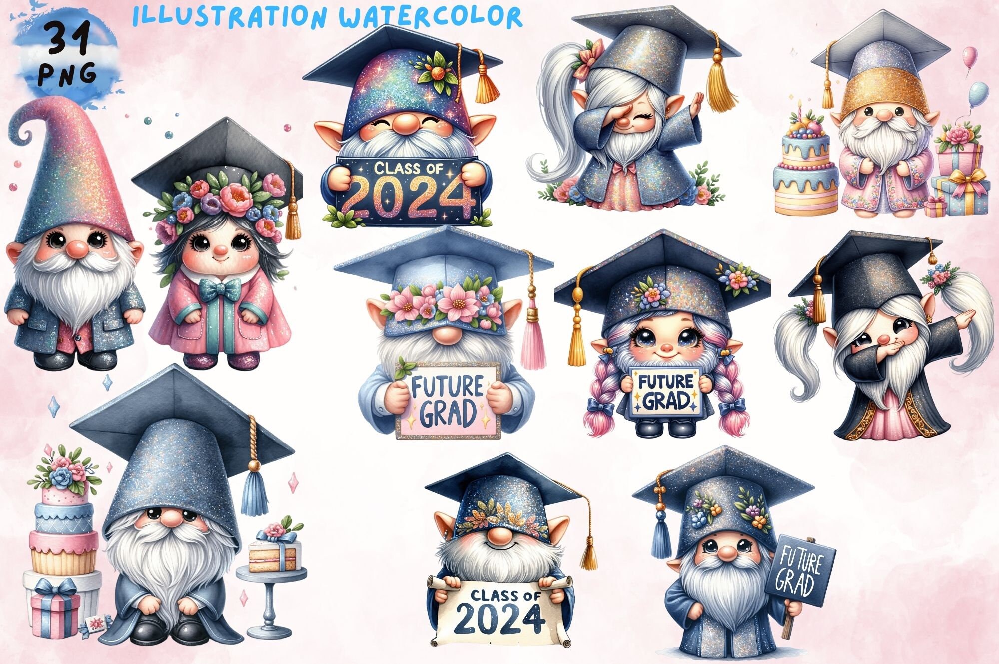 Graduation Gnome Clipart, Congratulations Gnomes, Celebrats ...