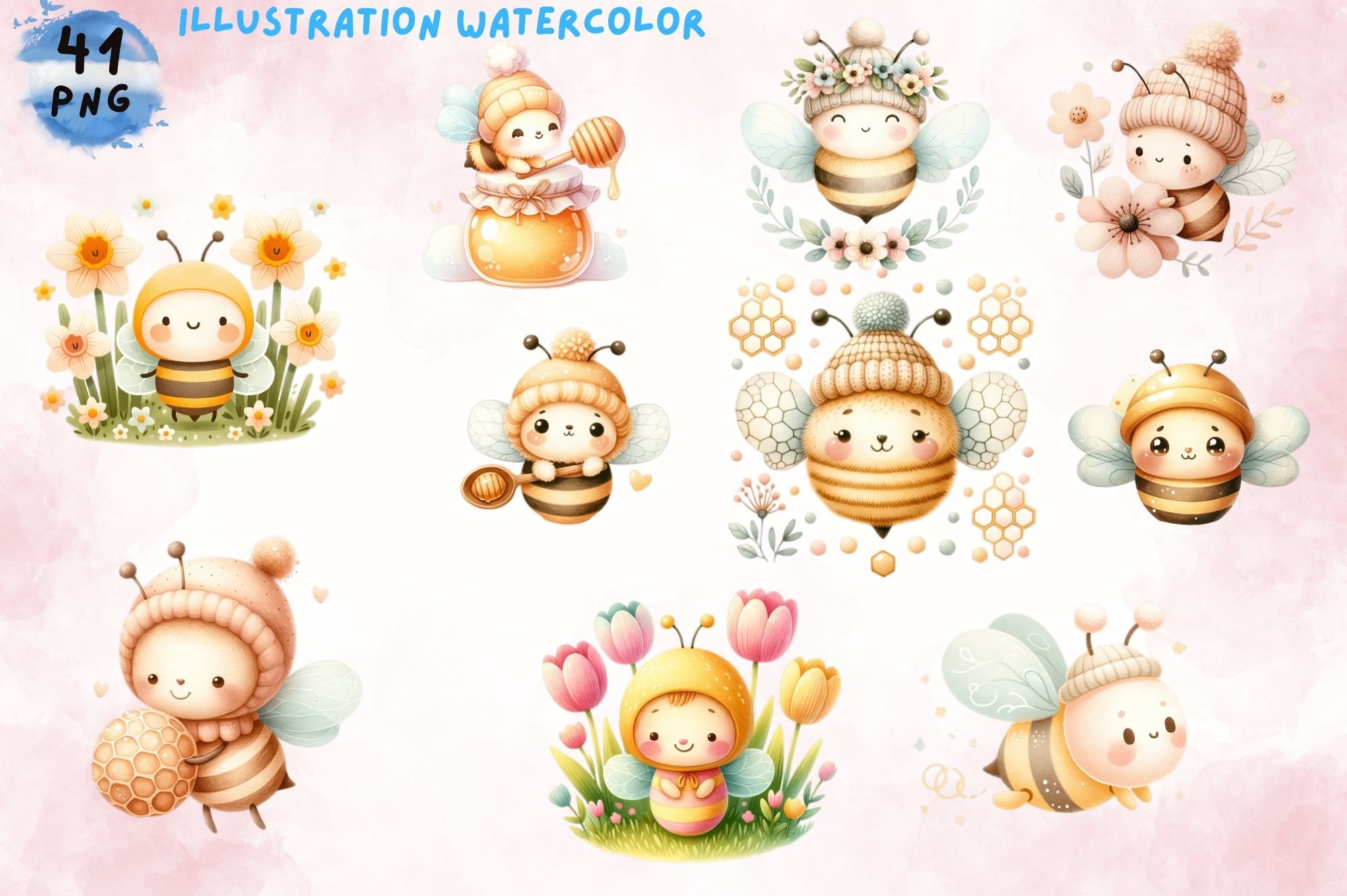 Honeybee, Cute Bee Clipart, Honey Bee Animals Bee PNG, Bee Daisy ...
