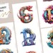 Chinese Dragons Letters Clipart Illuminated Fantasy Dragon - Etsy