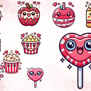 Adorable Kawaii Junk Food Clipart, Cute Digital Food Illustrations for ...