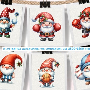 Sports Gnomes Clipart, Game Day, Sports Sublimate, Baseball, Basketball ...