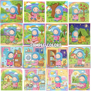 Cozy Muslim Girl Coloring Book for Kids – Modest Outfits, Hijab Fashion ...