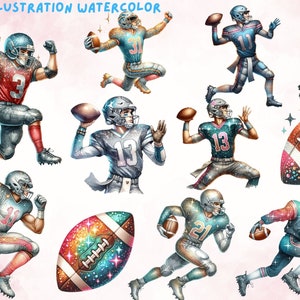 American Football Watercolor Clipart, Cute Sports Illustrations ...