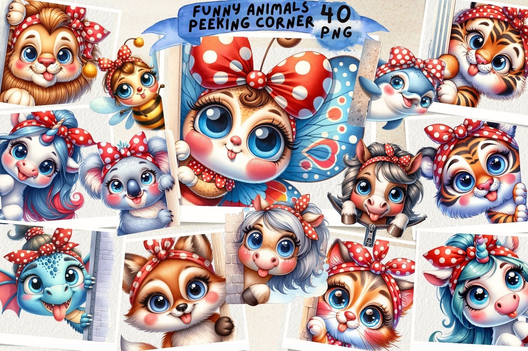 Animals Peeking Around Corner, Cute Animals Peeking Silhouette, Peeking ...