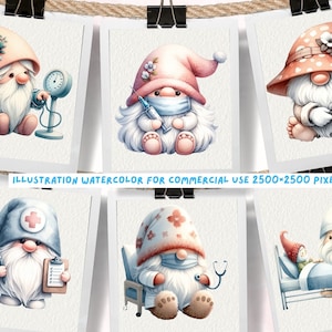 Nurse Doctor Gnomes Clipart, Doctor Gnomes Clipart, Medical Gnomes ...