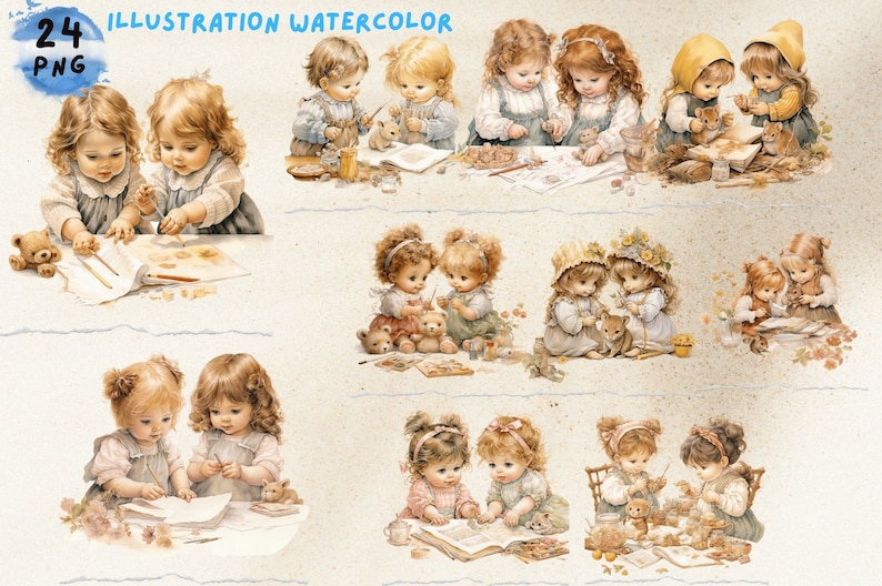 Cartoon Happy Children Playing With Draw a Picture Clipart. Cute ...