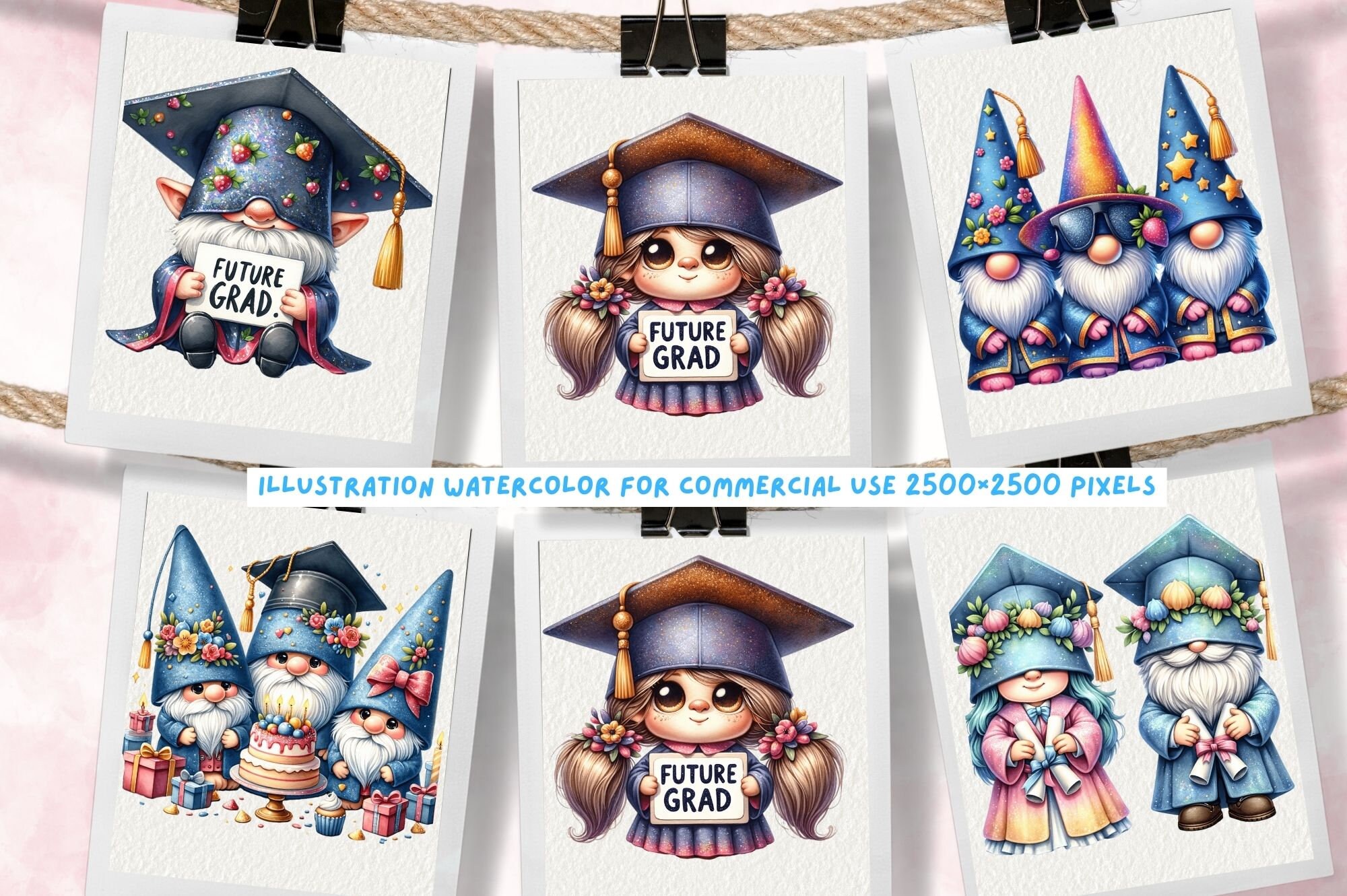 Graduation Gnome Clipart, Congratulations Gnomes, Celebrats ...