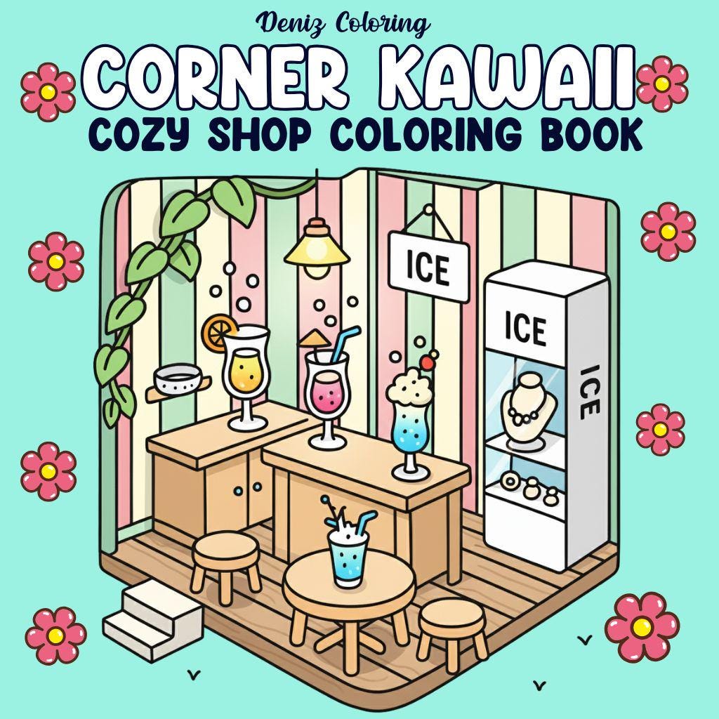 Cozy Cute Shops Coloring Pages Printable for Kids and Adults, Kawaii ...