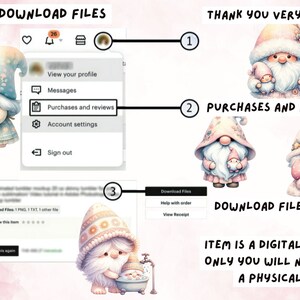 Mother's Day Gnome Watercolor Clipart: Mom & Baby PNG (digital Download ...