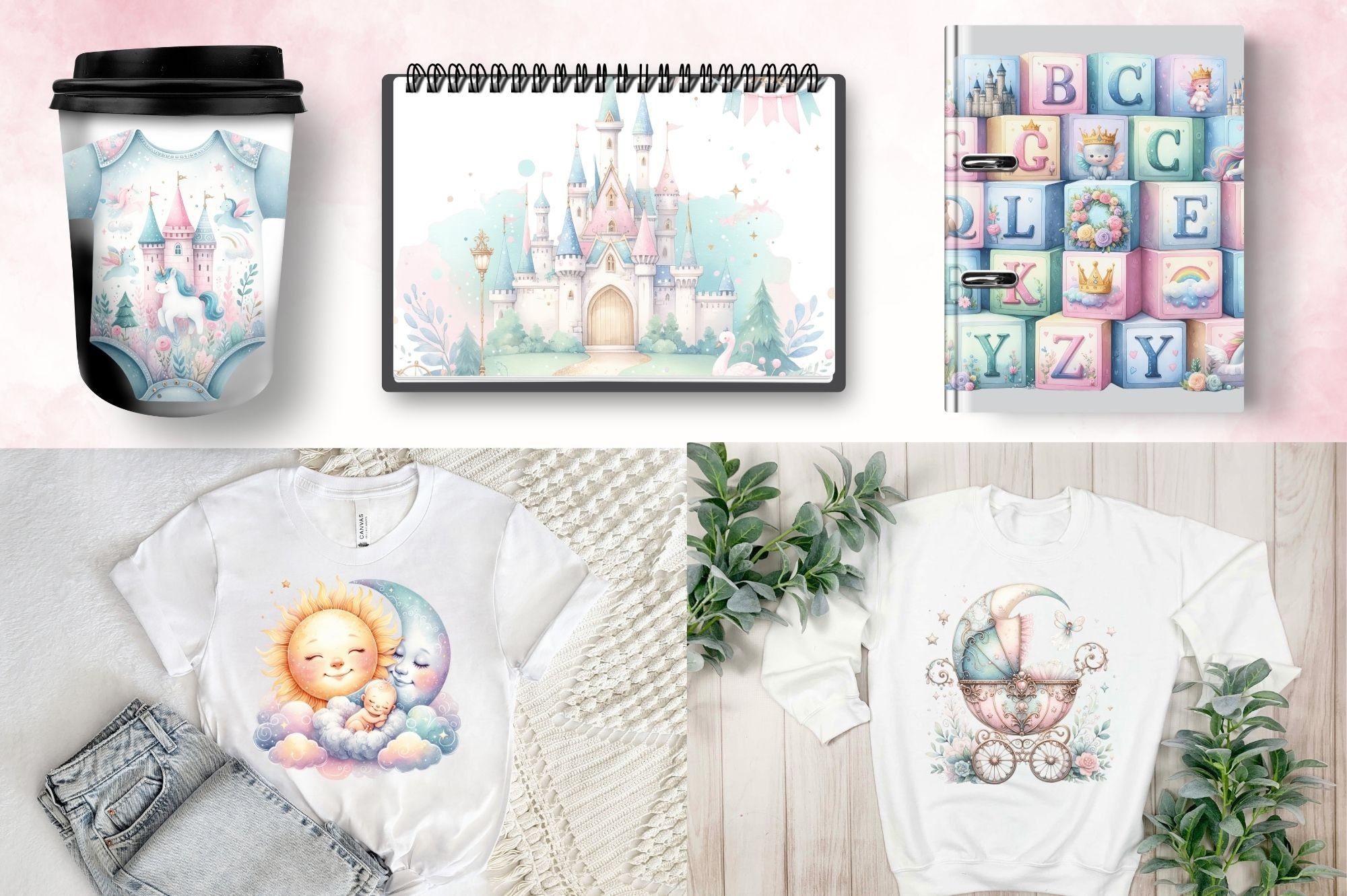 Fairytale Baby Shower or Nursery Clipart, Baby Shower Watercolor ...