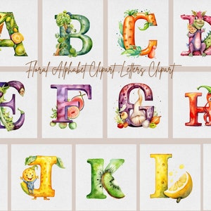 Fruits and Vegetables Alphabet Clipart, Vegetables Letterst, Fruit and ...