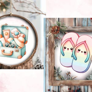 Kawaii Beach Clipart, Summer Clipart, Cute Kawaii Cartoon Characters ...