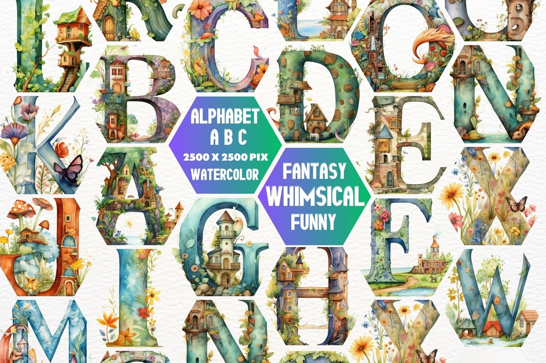 Fairy Tale Letters Clipart, Whimsical Fantasy Funn, Fantasy Fonts ...