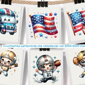 American Football Watercolor Clipart, Cute Sports Illustrations ...