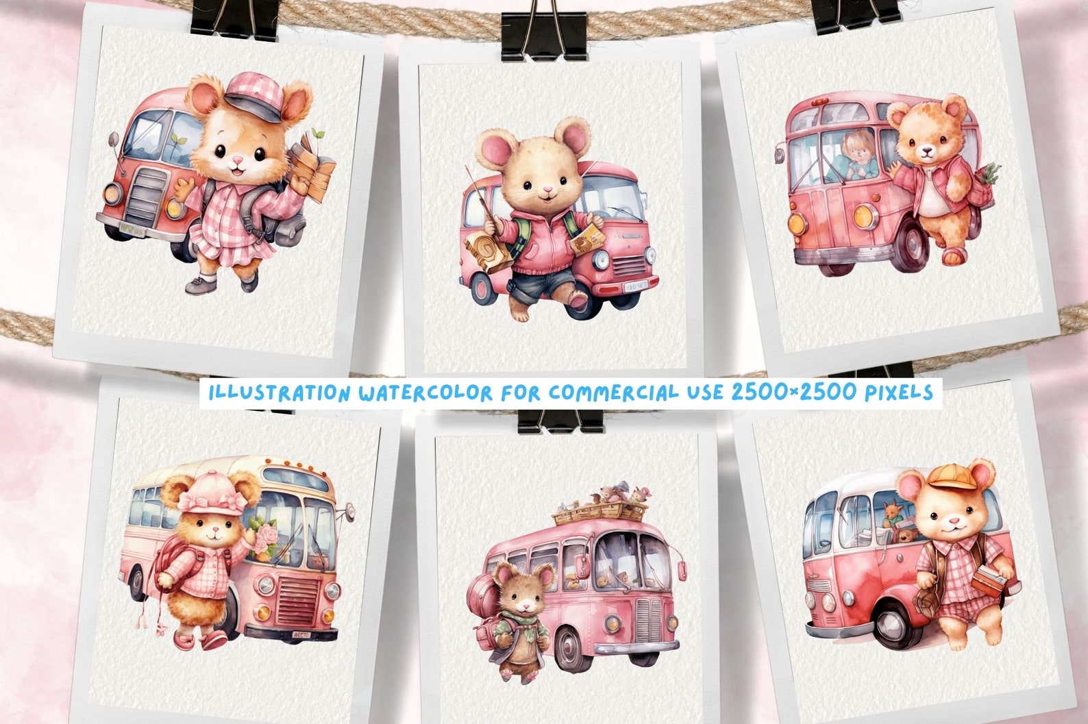 Teddy Mouse School Bus Clipart, Back to School Clipart, Teaching ...
