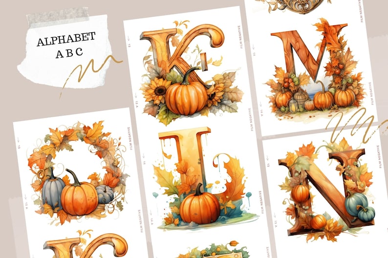 Pumpkin Alphabet Letters Clipart Png, Autumn Pumpkin Clipart Wedding ...