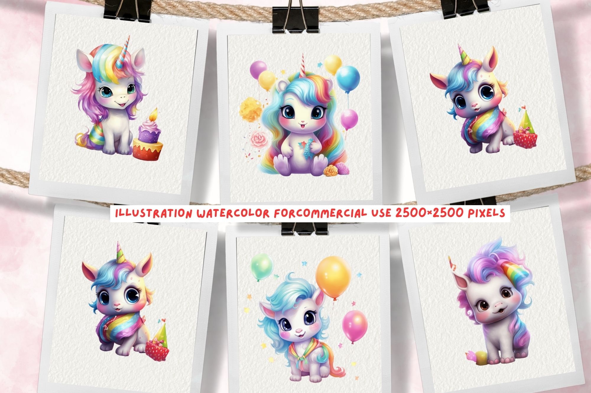 Unicorn Watercolor Clipart, Cute Unicorn, Unicorn Birthday Clipart ...