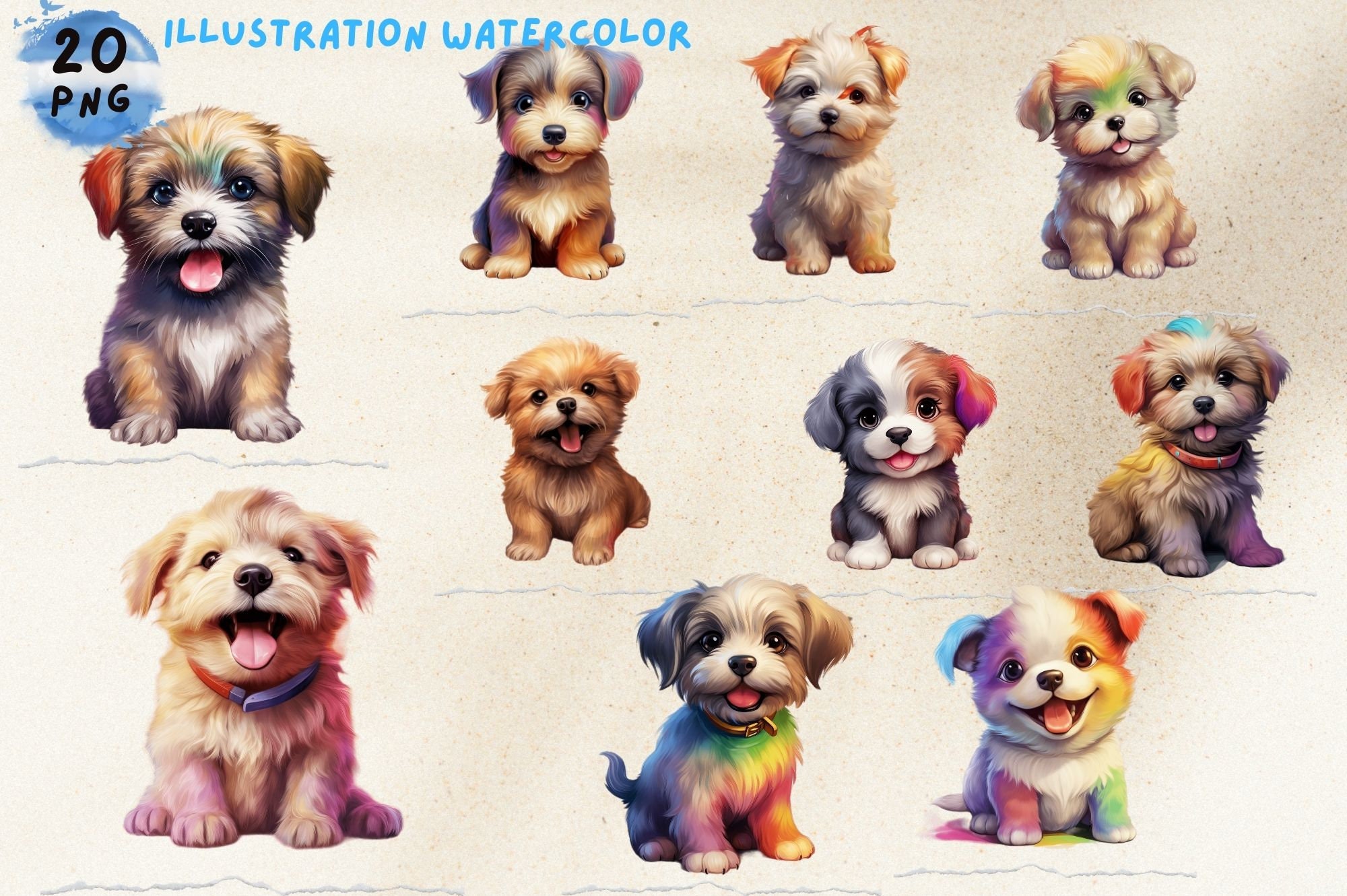 Watercolor Puppies Clipart, , Puppy Png Bundle, Puppies Clipart Bundle ...