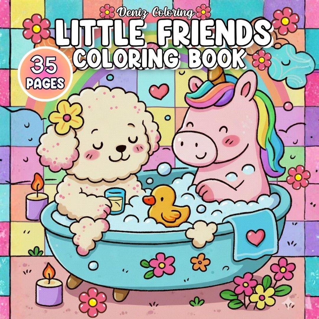Little Friends Coloring Book for Kids With 35 Cute Pages of Adorable ...