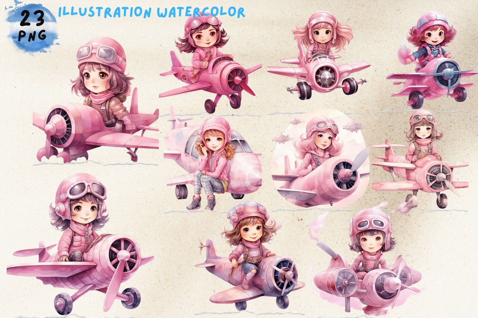 Pink Pilot Clipart Watercolor, Pink Pilot Helicopter, Girl Pilot ...