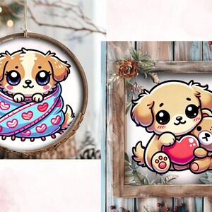 Kawaii Mini Dogs Clipart Set, Cute Dog Digital Stickers for ...