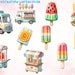 Pastel Summer Popsicle Clipart: Watercolor Ice Cream Pngs (digital ...