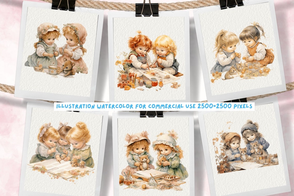 Cartoon Happy Children Playing With Draw a Picture Clipart. Cute ...