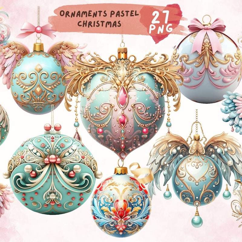 Pastel Ornaments - Etsy