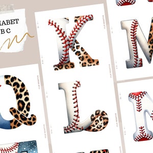 Baseball Leopard Alphabet Letters, Baseball Alphabet, Alphabet ...