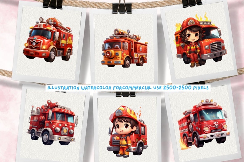Cute Firefighter, Girl and Boy Chibi Clipart, Firefighter Png, Fire ...