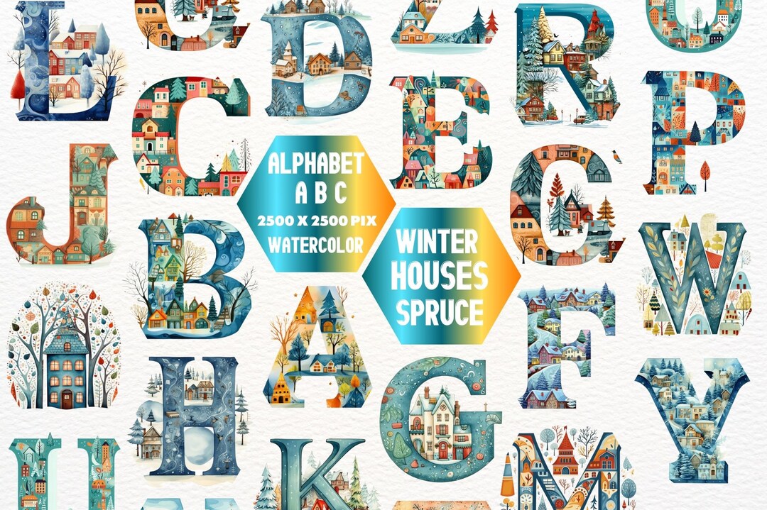 Winter Alphabet, Letters, Alphabet Winter, Houses, Spruce, Winter ...