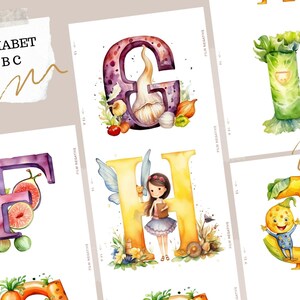 Fruits and Vegetables Alphabet Clipart, Vegetables Letterst, Fruit and ...